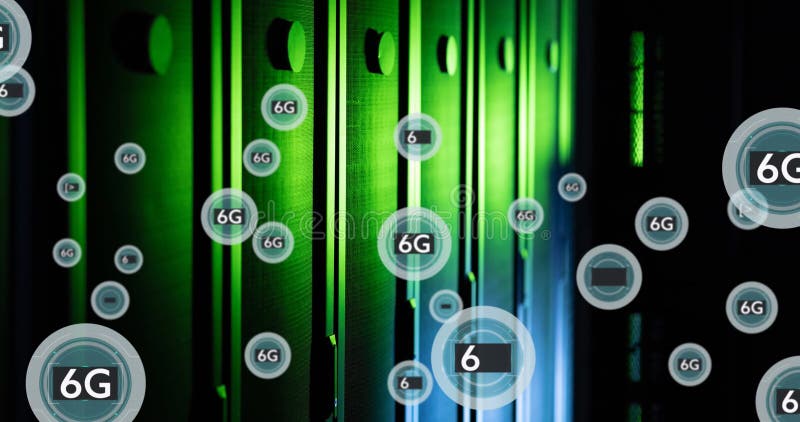 Animation of Circles with 6g and Special Characters Text Over Data ...
