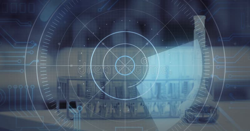 Animation Of Circuit Board Data Processing Over Scope Scanning Stock Video Video Of Virtual