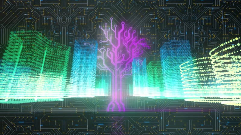 Animation of Circuit Board Pattern Forming Tree, 3d Structure of ... Animation of Circuit Board Pattern Forming Tree, 3d Structure of ...