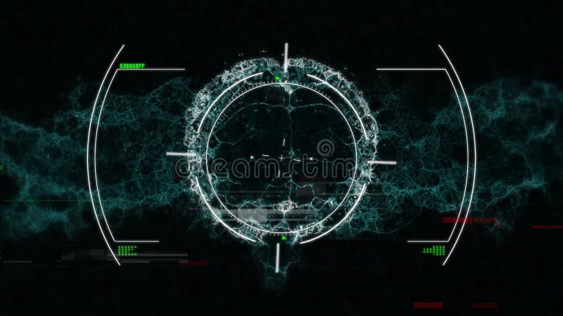 Animation of Circular Grid with Digital Network Connections on Dark ...