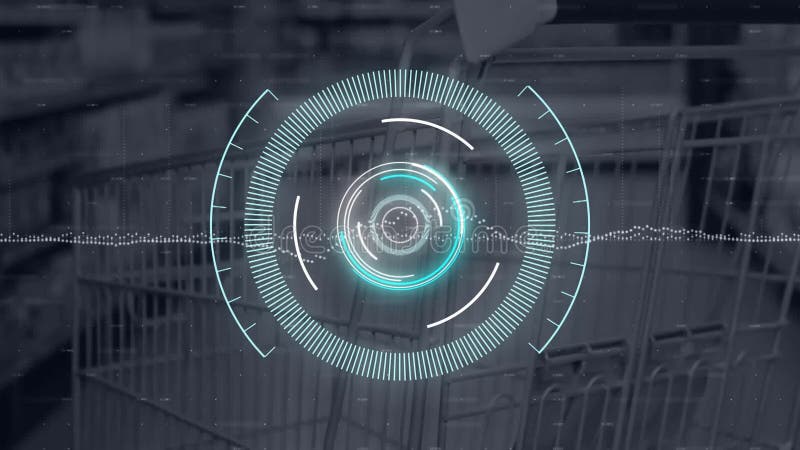 Animation of Circular Scanner and Graph Processing Data Over Shopping ...