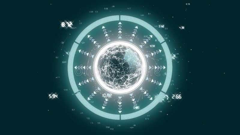 Animation of Circular Scope Scanning with 3d Shape and Numeric Data on Black Stock Video - Video ...