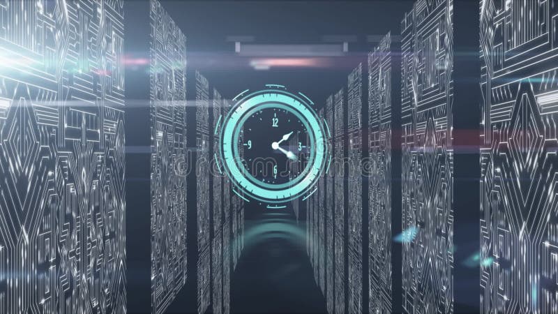 Animation of Clock with Computer Processors Stock Video - Video of ...