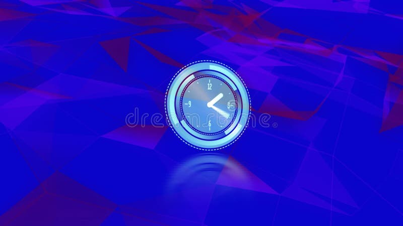 Animation of Clock on Dark Blue Background Stock Footage - Video of ...