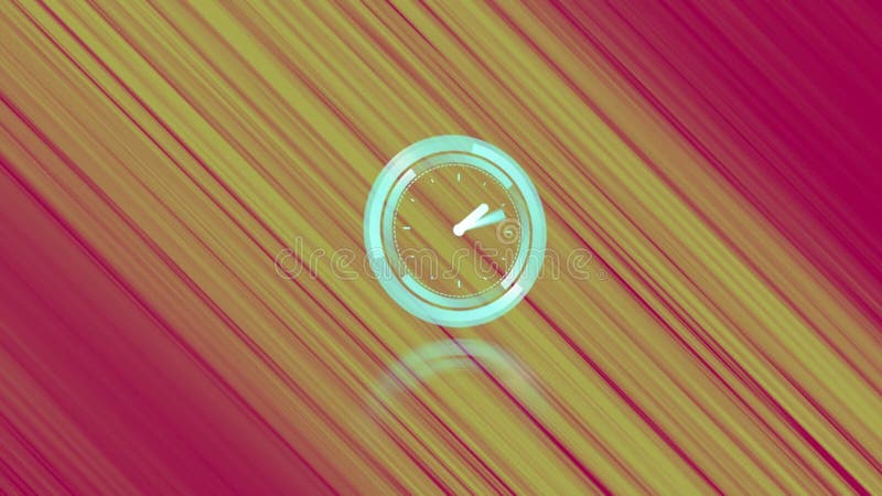 Animation of Clock on Dark Stripes Background Stock Footage - Video of ...