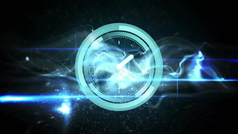 Animation of Clock Moving, Connections and Data Processing Stock ...