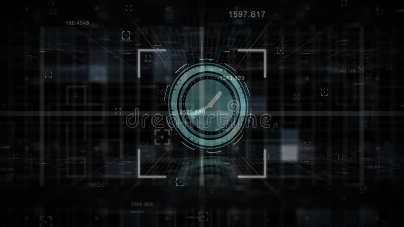 Animation of Clock Moving Fast and Scope Scanning Stock Footage - Video of global, video: 227659454