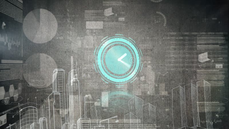 Animation of Clock Moving Fast and Statistics with Data Processing Over ...
