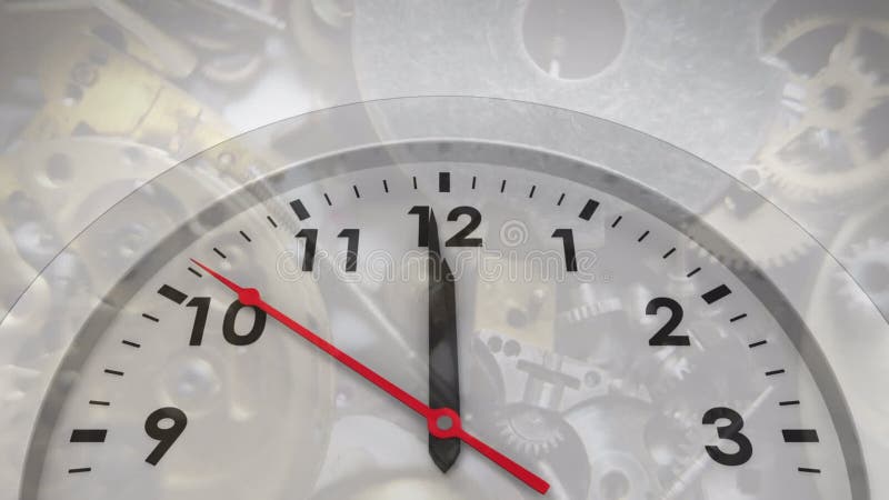 Animation of Clock Moving Over Clock Mechanism Stock Video - Video of ...