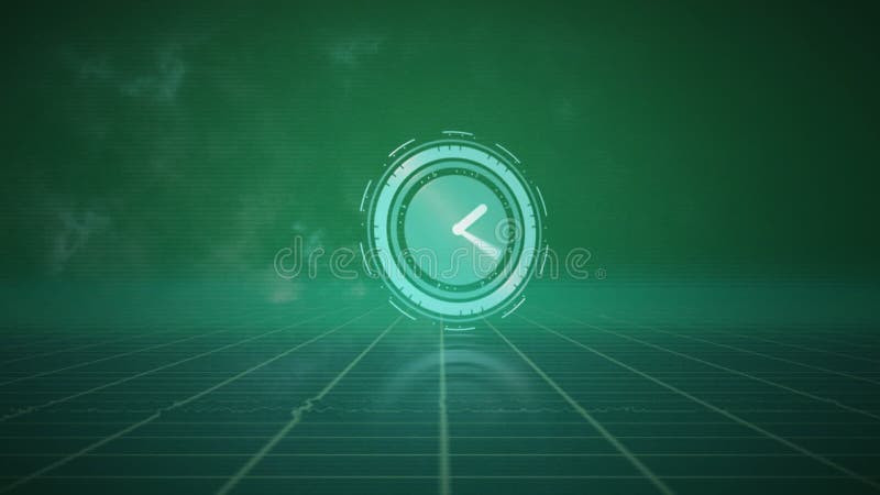 Animation of Clock Moving Over Digital Shapes Stock Video - Video of ...
