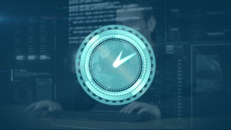 Moving 3D World Animation Map with Technology Network and Digital ...