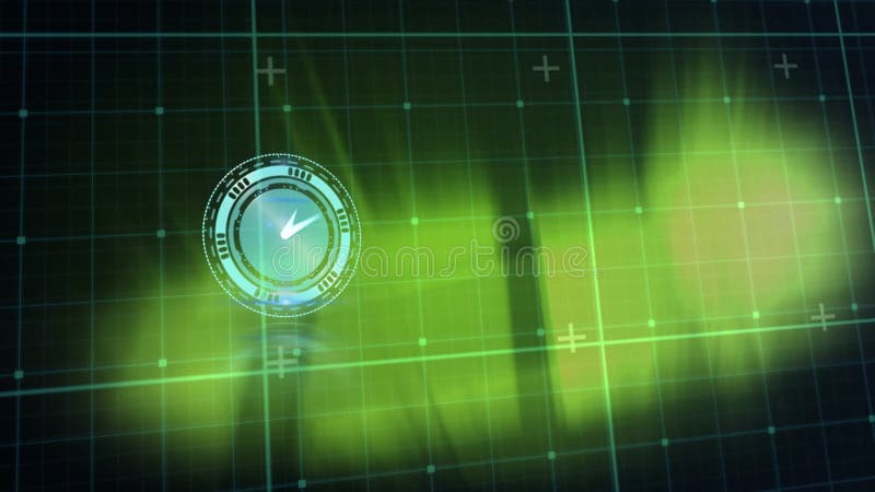 Animation of Clock Over Grid and Data Processing Stock Footage - Video ...