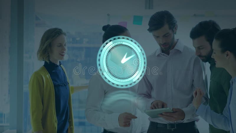 Animation of Clock Over Talking Business People Stock Video - Video of ...