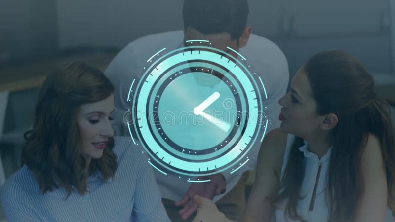 Animation of Clock Over Talking Business People Stock Video - Video of ...