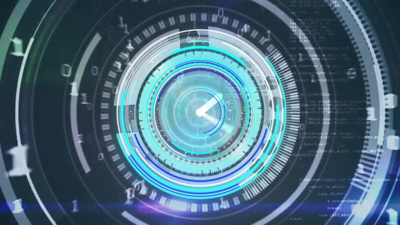 Animation of Clock, Scope Scanning and Data Processing Stock Video - Video of information ...