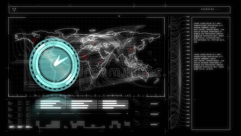Animation Of Clock Scope Scanning And Data Processing On Digital