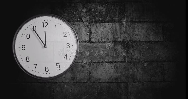 Animation of Clock Ticking Over Brick Wall Background Stock Video ... Animation of Clock Ticking Over Brick Wall Background Stock Video ...
