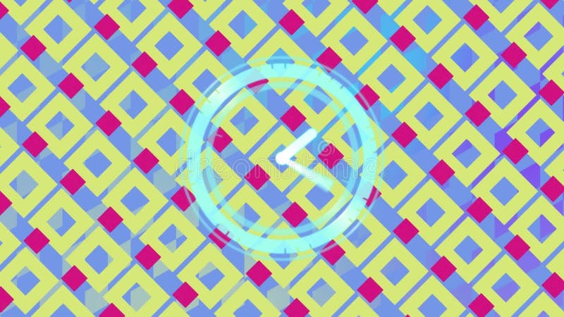 Animation of Clock Ticking Over Patterned Background Stock Video ...
