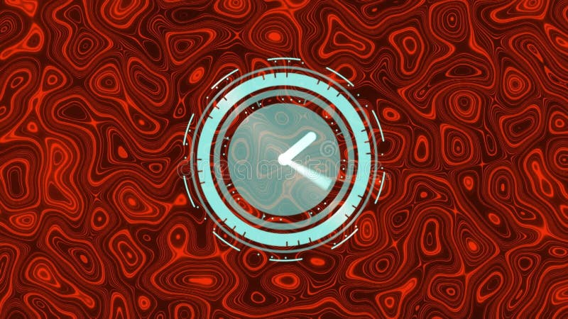 Animation of Clock Ticking Over Patterned Background Stock Video ...