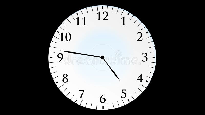 Animation, Clock Time without Seconds, Black Background, 4K Stock ...