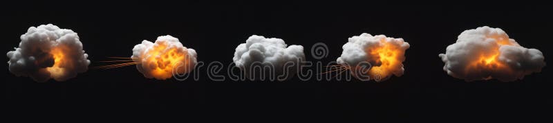 An Animation of Cloud Explosion Dust, Sprite Frame Sheet Exhaust Gas ...