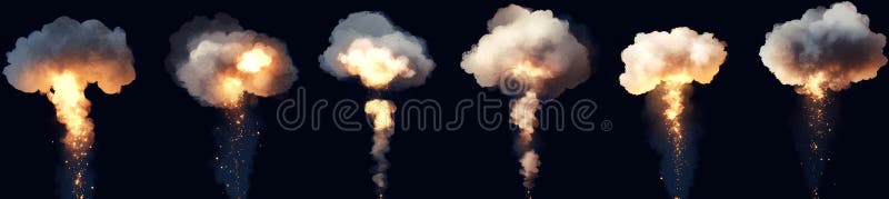 Animation of Cloud Explosion Dust, Sprite Frame Sheet Exhaust Gas ...