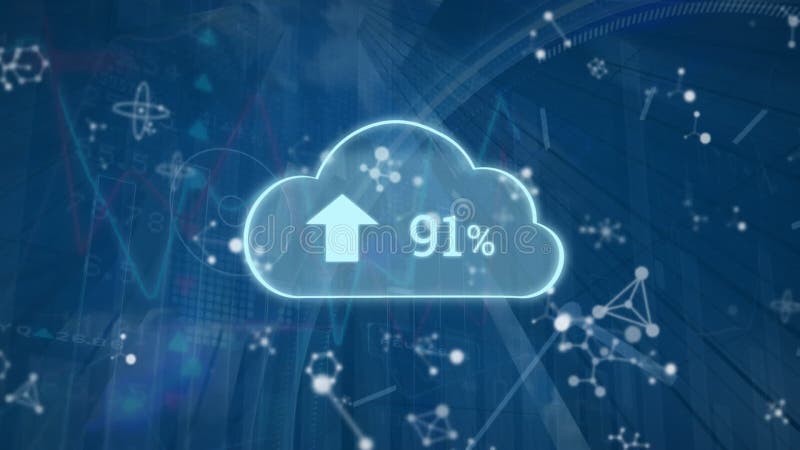 Animation of Cloud with Growing Number Over Graph and Molecules Stock ...