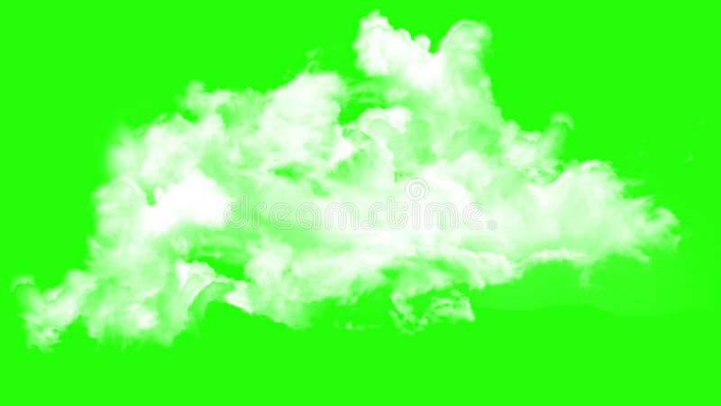 Animated Cloud Moving on Green Screen Motion Graphic Stock Video ...