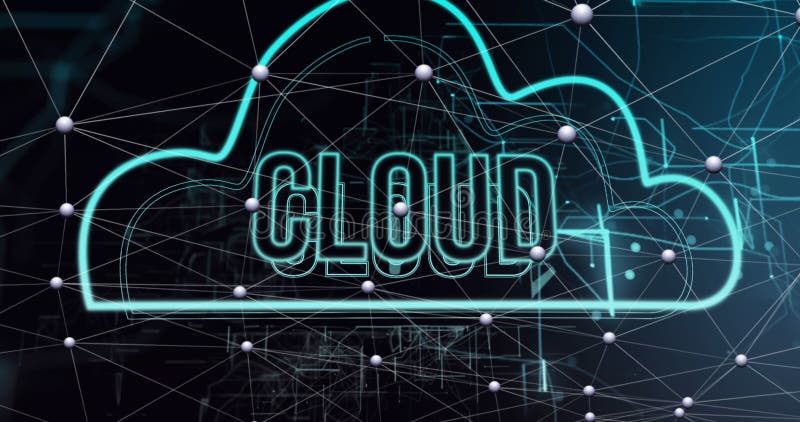 Animation of Cloud Text, Connections and Data Processing Stock Footage ...