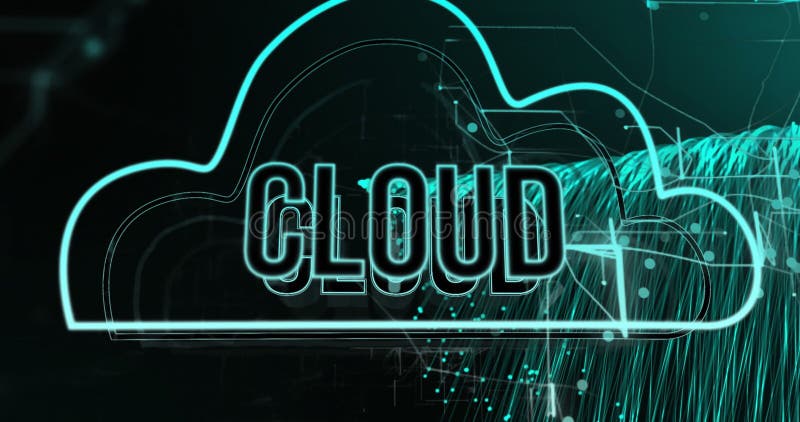 Animation of Cloud Text and Icon with Data Processing Stock Video ...