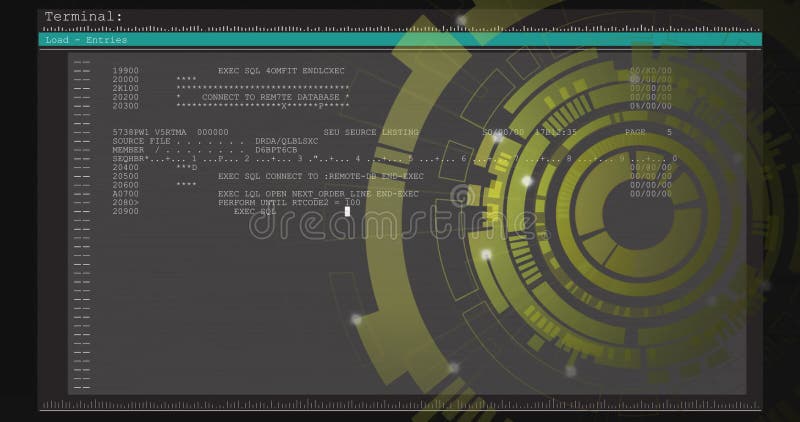 Animation of Code Executing on Futuristic Digital Interface with ...