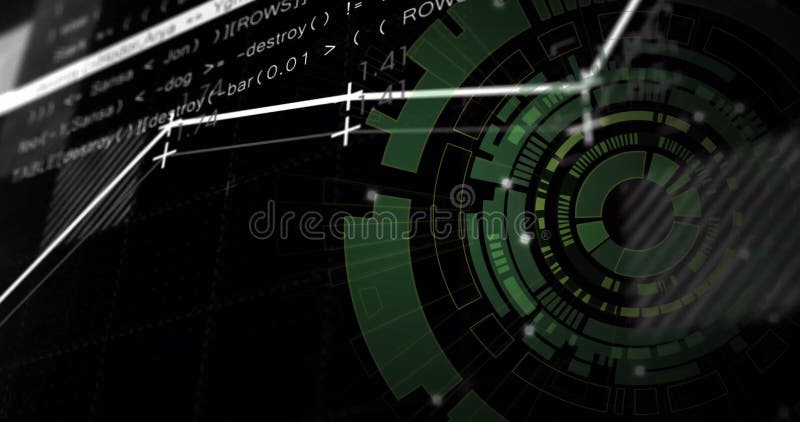 Animation with Coding and Geometric Patterns in Green and Black Interface Stock Footage - Video ...