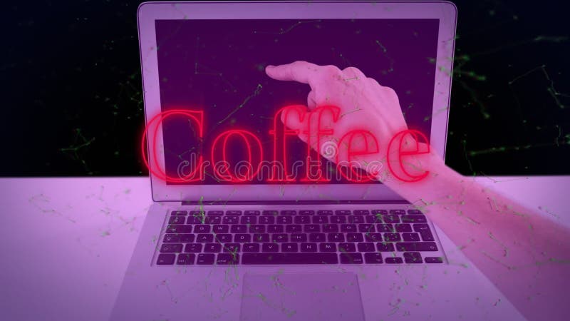 A Hand is Pointing at a High-tech Digital Screen Displaying a Global ...