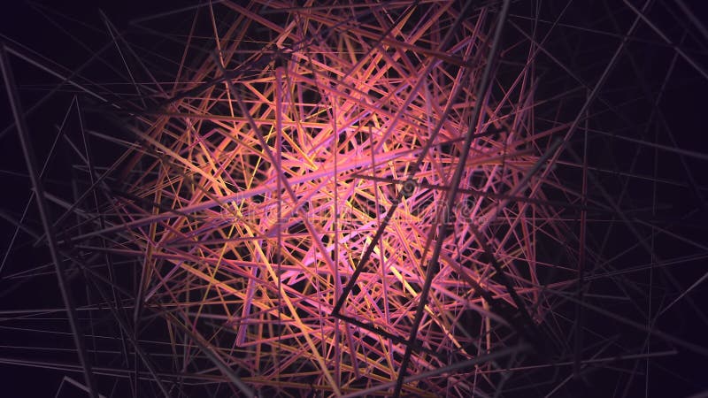 Animation of Colored Tangled Threads on a Black Background. Animation ...