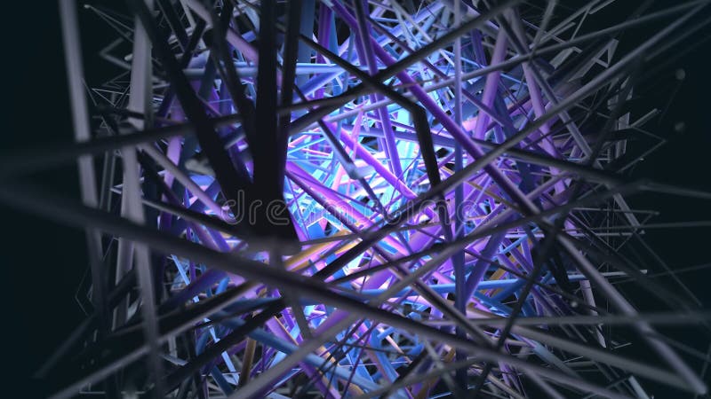 Animation of Colored Tangled Threads on a Black Background. Animation ...