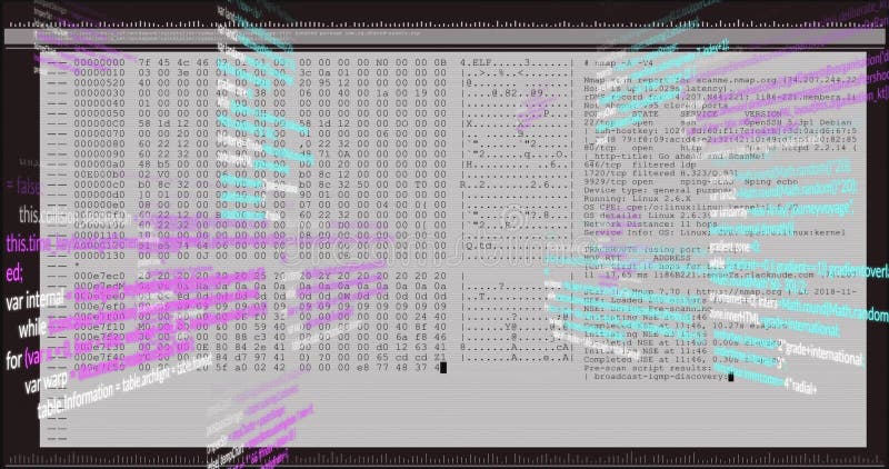 Animation of Colorful Digital Glitch Effects Overlaying Hexadecimal ...