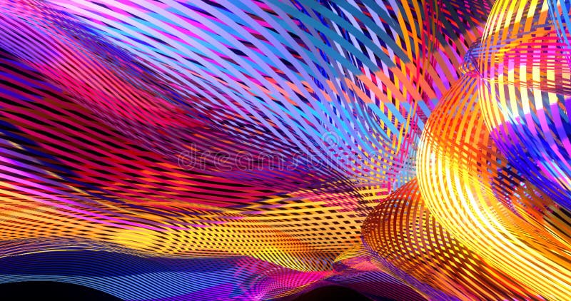 Animation of Colorful Purple Pink Red and Blue Stripes Rippling ...