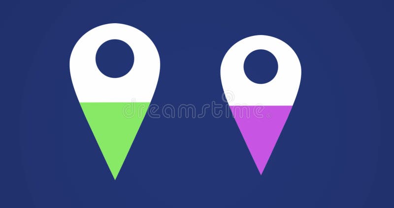 Animation of Colors Getting Filled in Map Pinpoints Against Blue ...