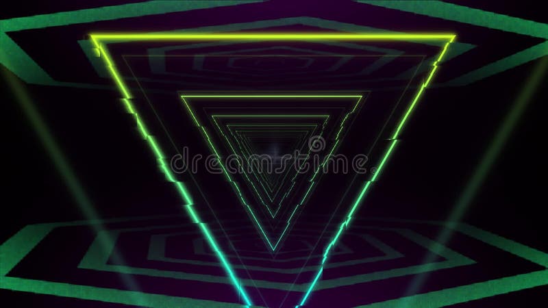 Animation of Colourful Concentric Triangles, Moving with Distortion and ...