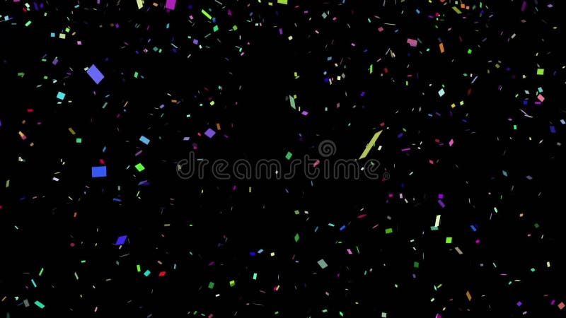 Animation of Colourful Confetti Falling on Black Background Stock Video ...