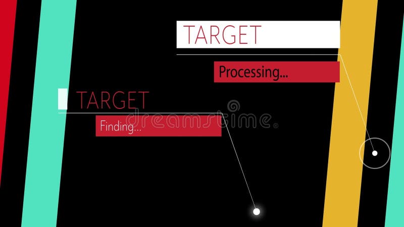Animation of Colourful Moving Lines and Target Processing Text on Black ...