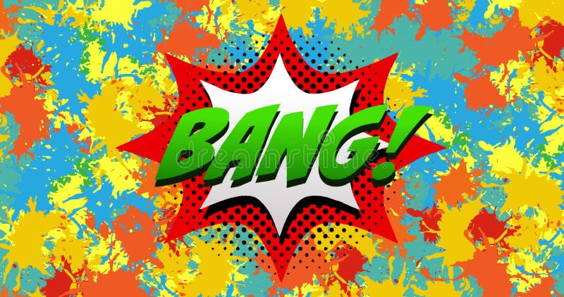 Animation of Comic Bang Effect on Colourful Background Stock Video ...