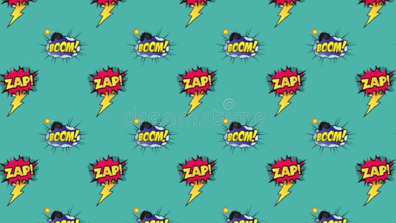 Animation of Comic 5 Options Text Over Multiple Comic Speech Bubbles ...