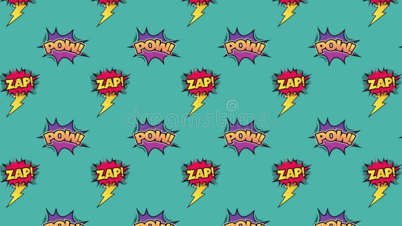 Animation of Comic 5 Options Text Over Multiple Comic Speech Bubbles ...