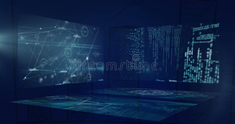 Animation Of Communication Network And Data Processing On Interface