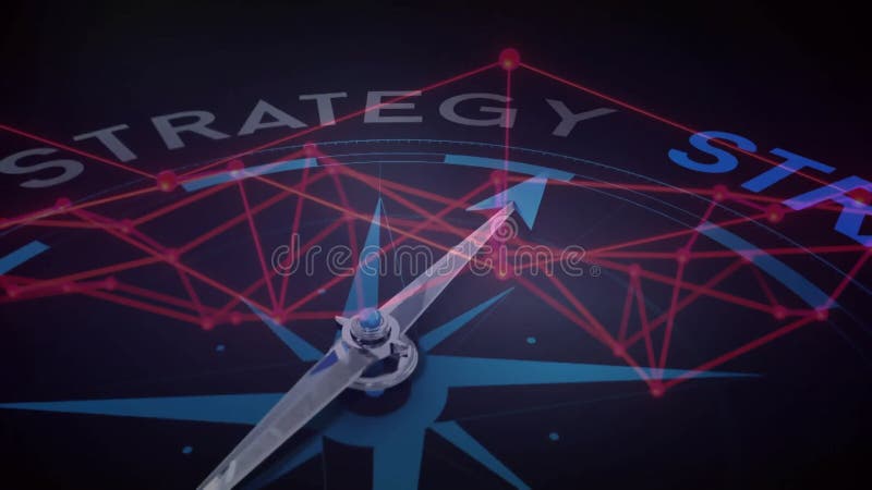 Animation of Compass and Strategy Text Over Network of Connections ...