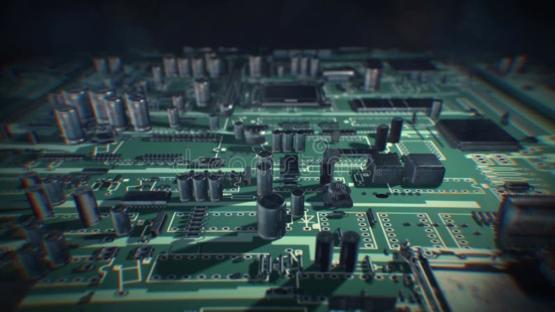 Animation of the Composition of Electronic Components and Chips on a ...