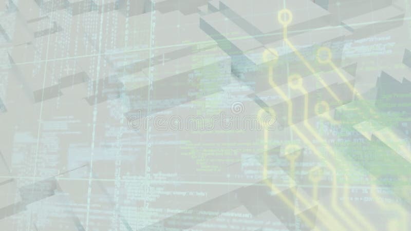 Animation Of Computer Circuit Board And Data Processing Stock Video