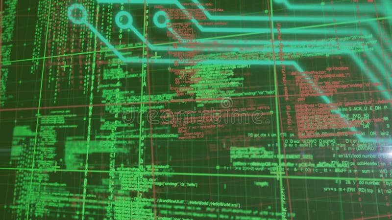 Animation Of Computer Circuit Board And Data Processing Stock Video
