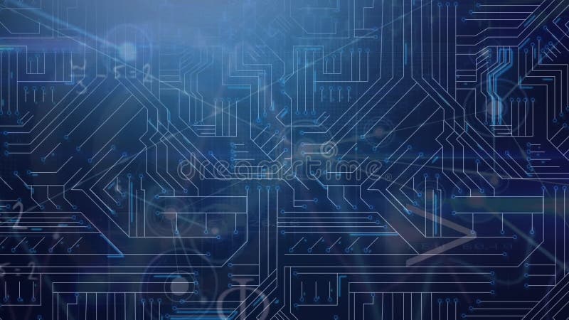 Animation of Computer Circuit Board and Network of Connections Stock ...